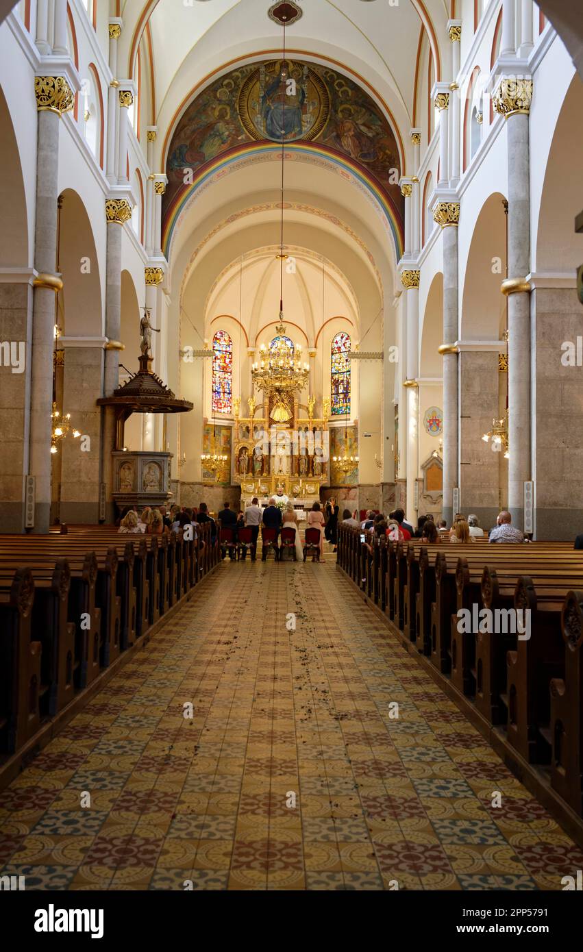 Franciscan church, interior view, Maribor on the Drava, Maribor ...