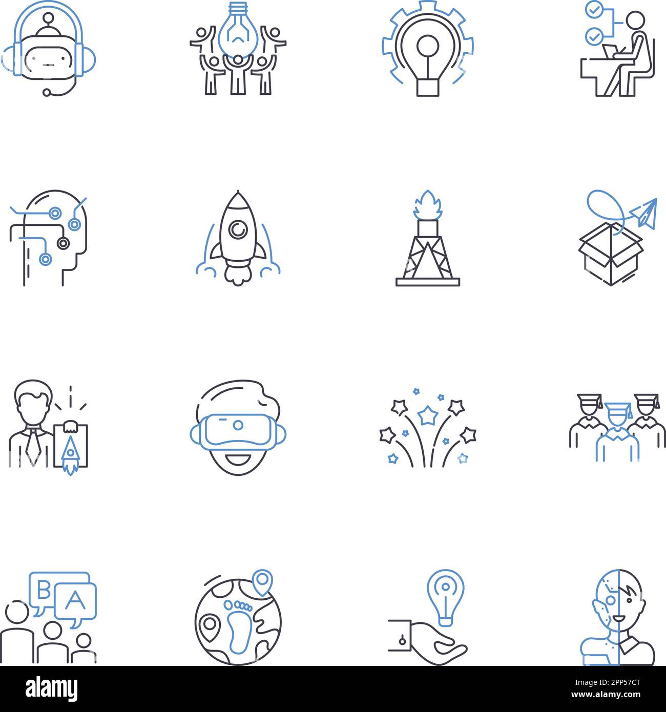 Entrepreneurship business line icons collection. Innovation, Risk ...