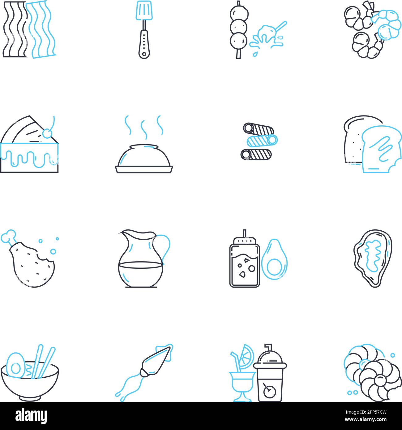 Glassware linear icons set. Crystal, Stemware, Decanter, Tumbler ...