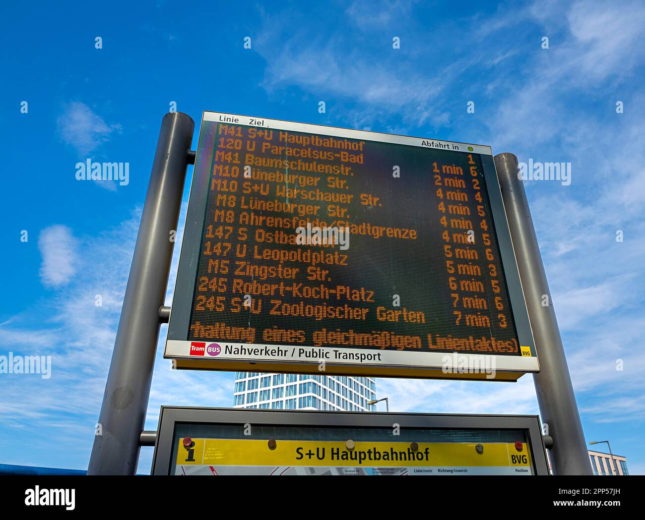 Electronic information board at the main station, Berlin, Germany Stock ...