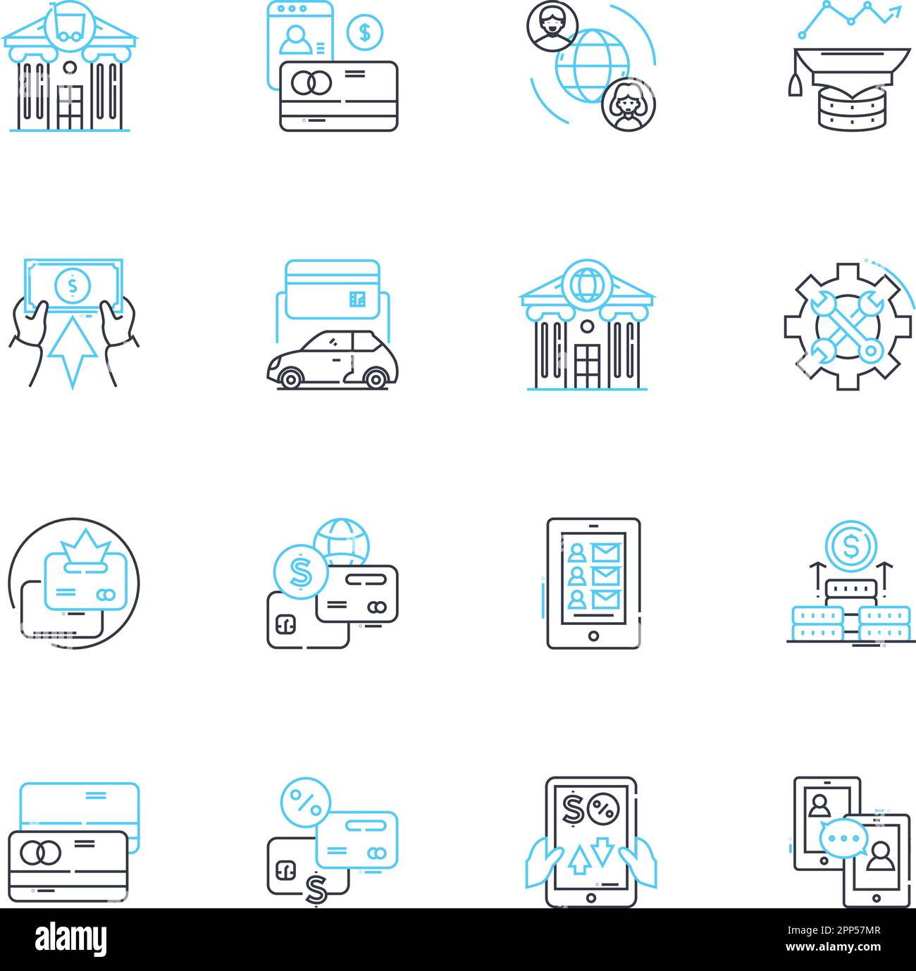 Financial planning linear icons set. Investment, Savings, Retirement ...