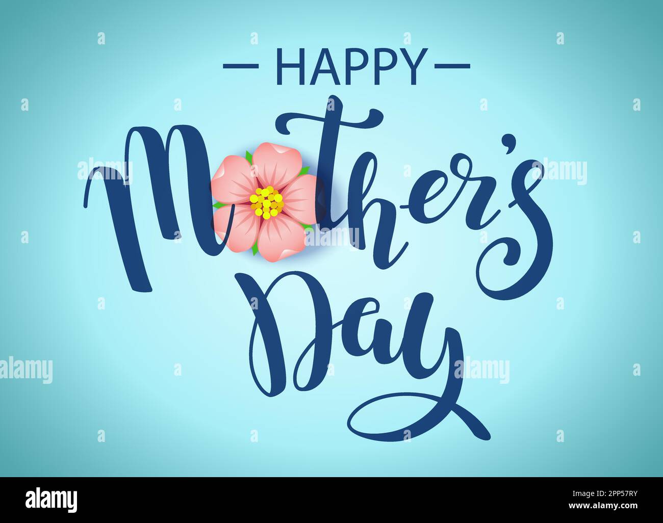 Card template with text message With Happy Mother's day and cherry ...