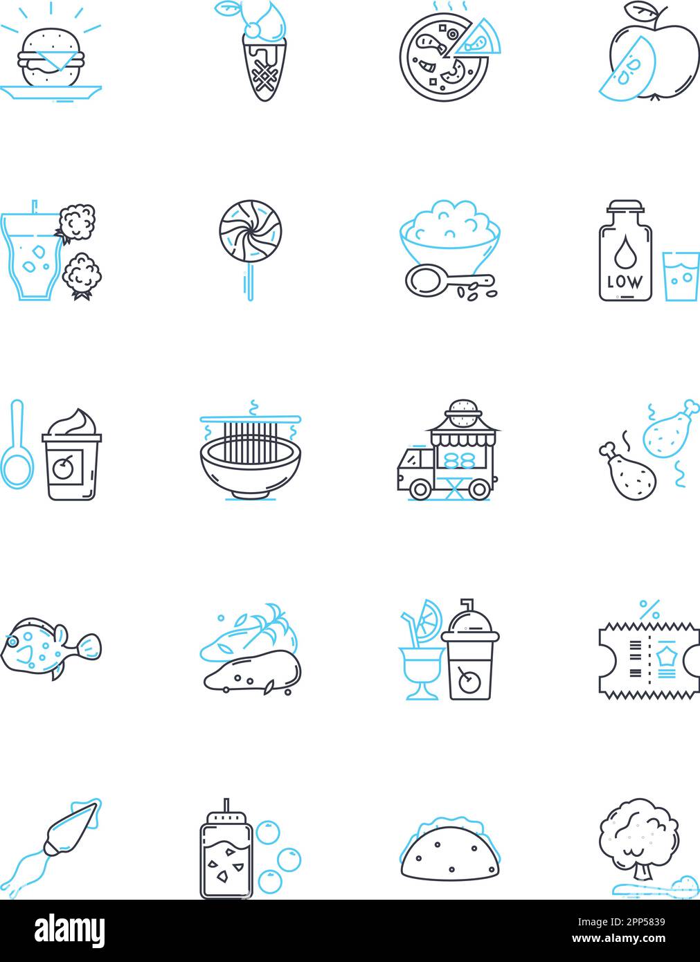 Quality grocer linear icons set. Freshness, Community, Variety ...