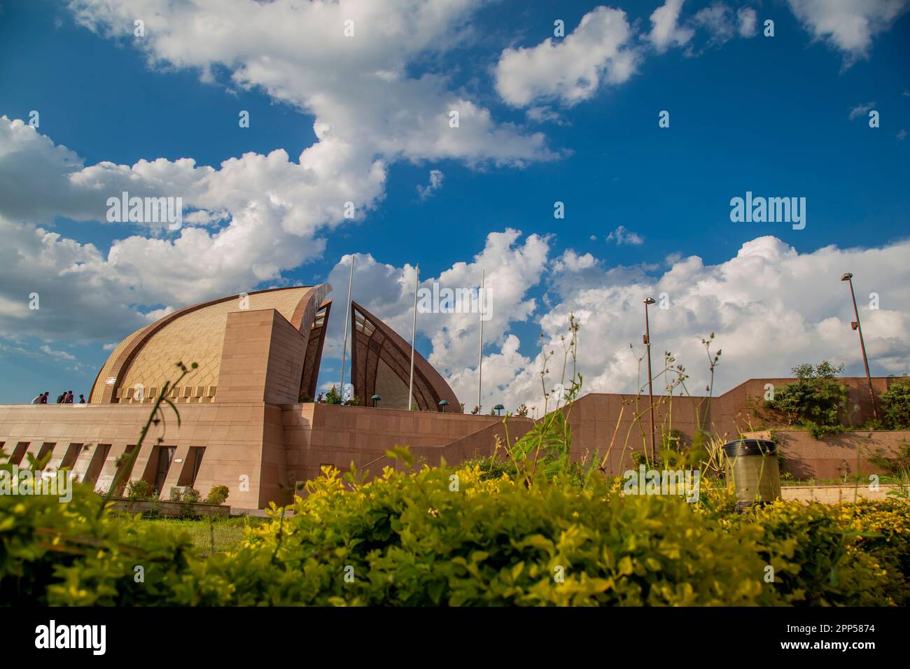 Cloudy side View of Pakistan Monument at the heart of Islamabad ...