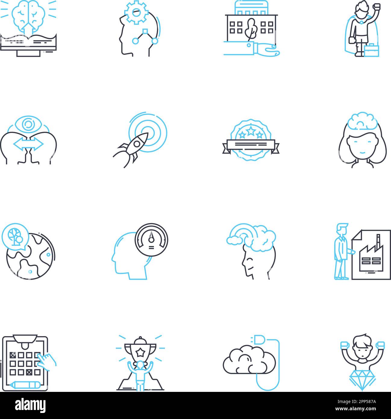 Strategic management linear icons set. Planning, Strategy, Execution ...