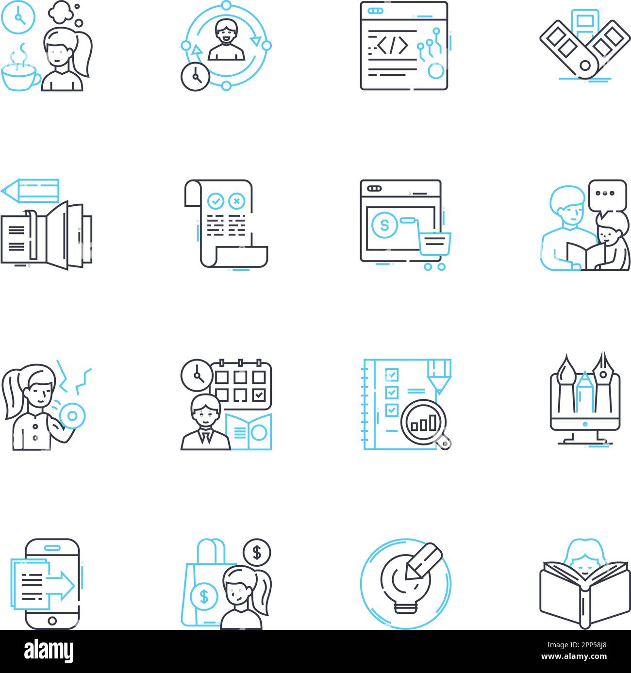 Financial compliance linear icons set. Regulation, Compliance, Auditing ...