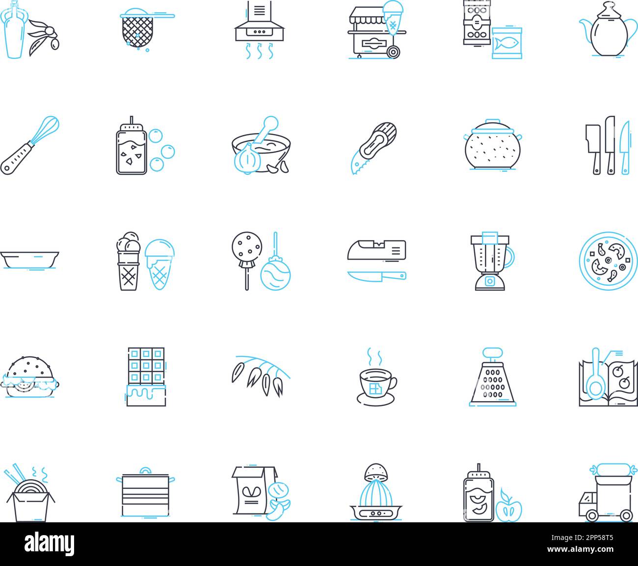 Homestyle cooking linear icons set. Comfort, Nostalgia, Hearty ...