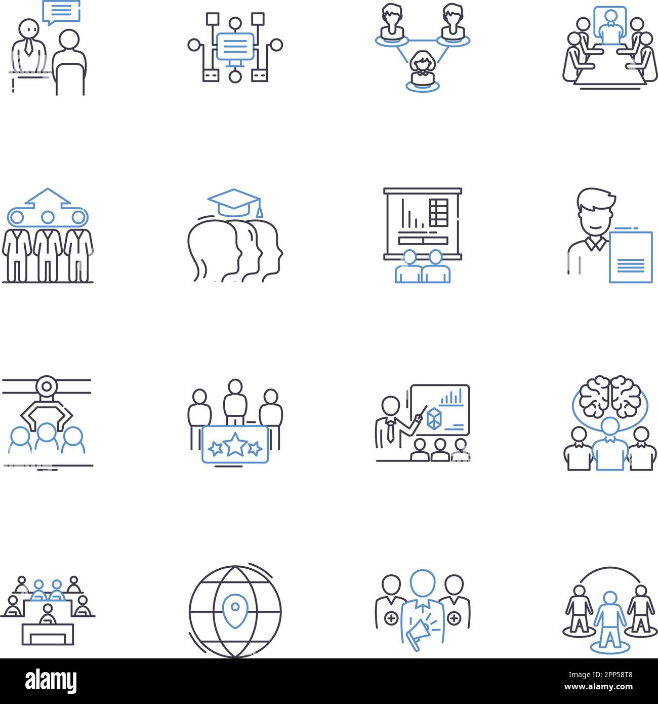 Advertising campaign line icons collection. Strategy, Concept, Branding ...