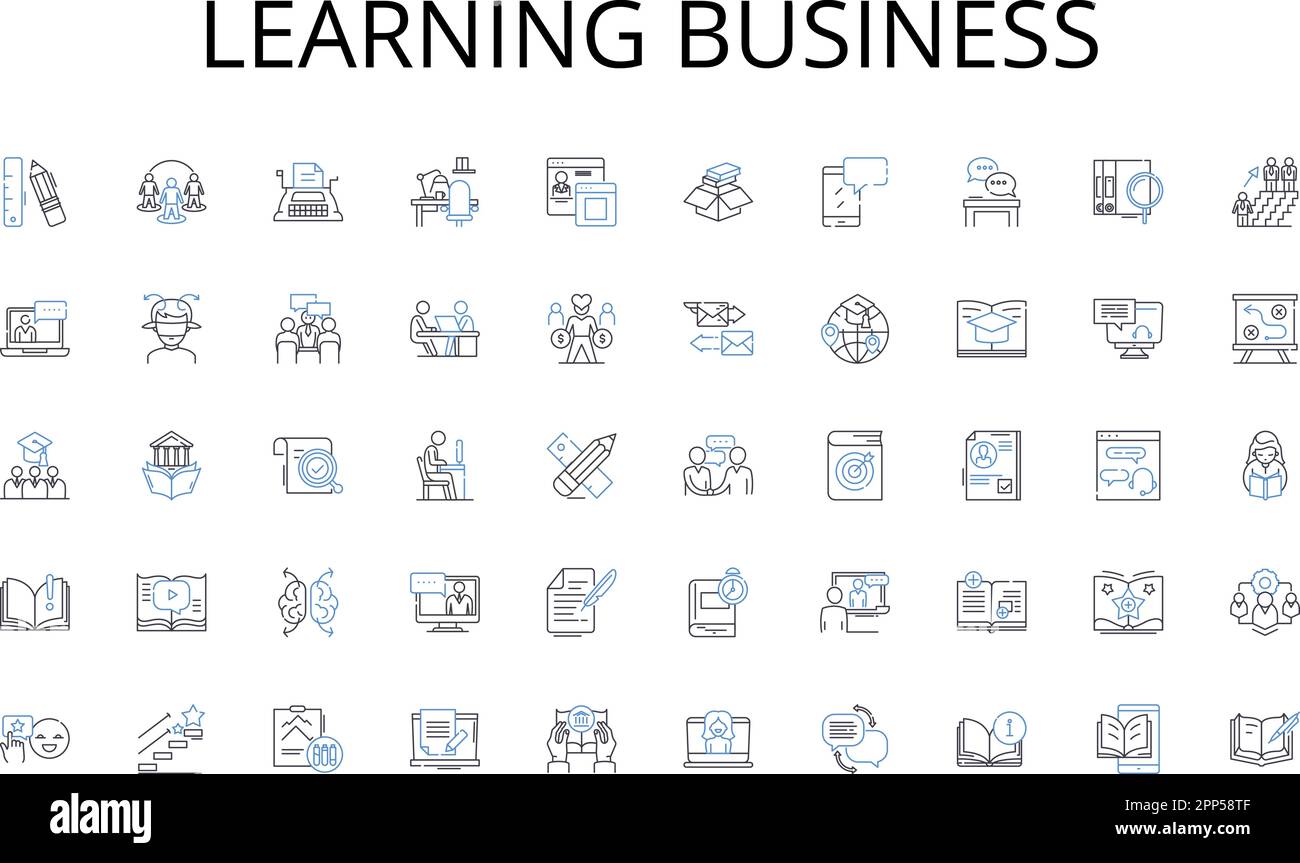 Learning business line icons collection. Innovation, Creativity ...