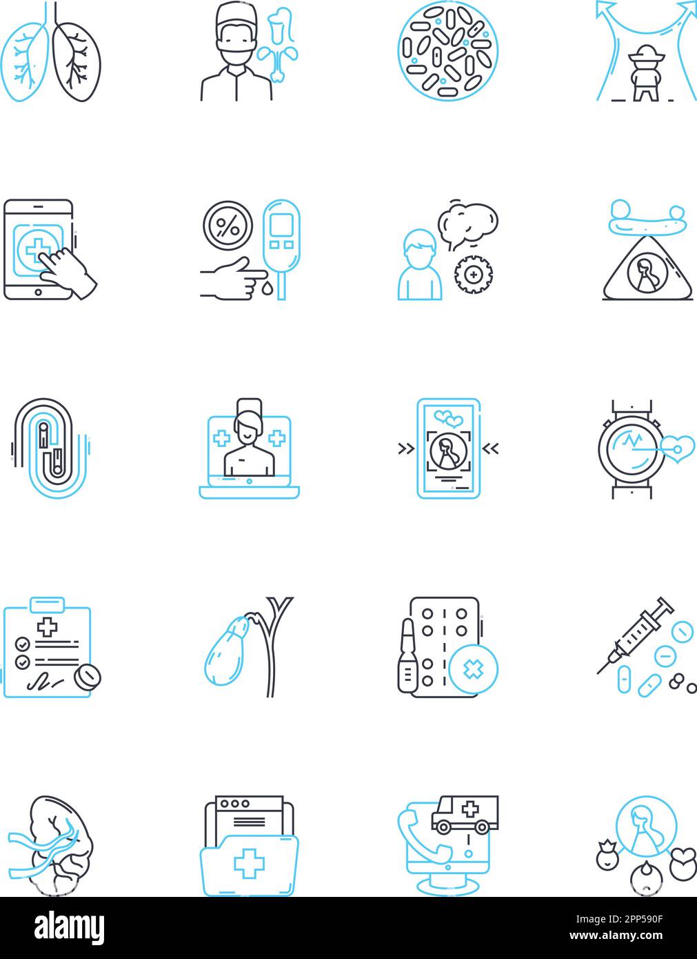 Physique linear icons set. Brawn, Muscles, Strength, Bodybuilding ...