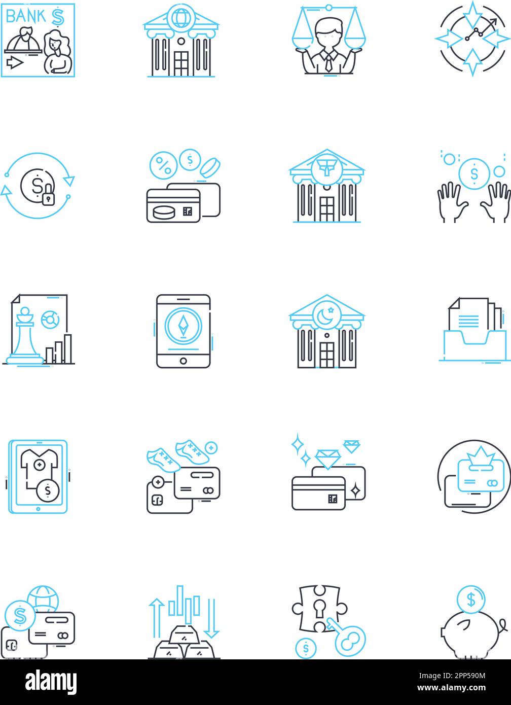 Firm proceeds linear icons set. Investment, Revenue, Acquisitions ...