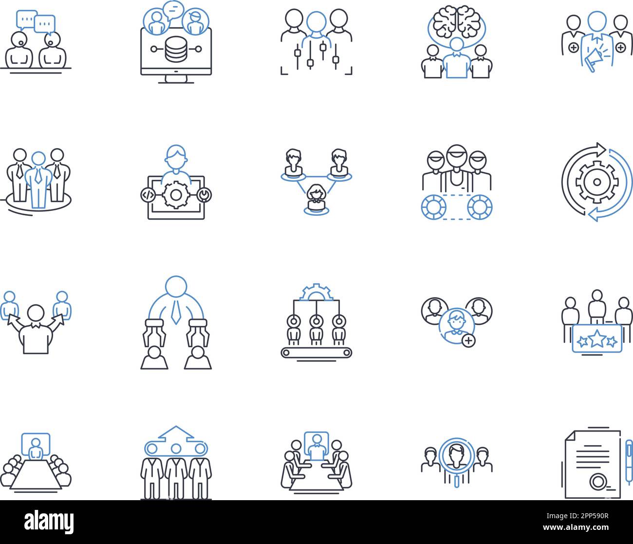 Entrepreneur convention line icons collection. Innovation, Nerking ...