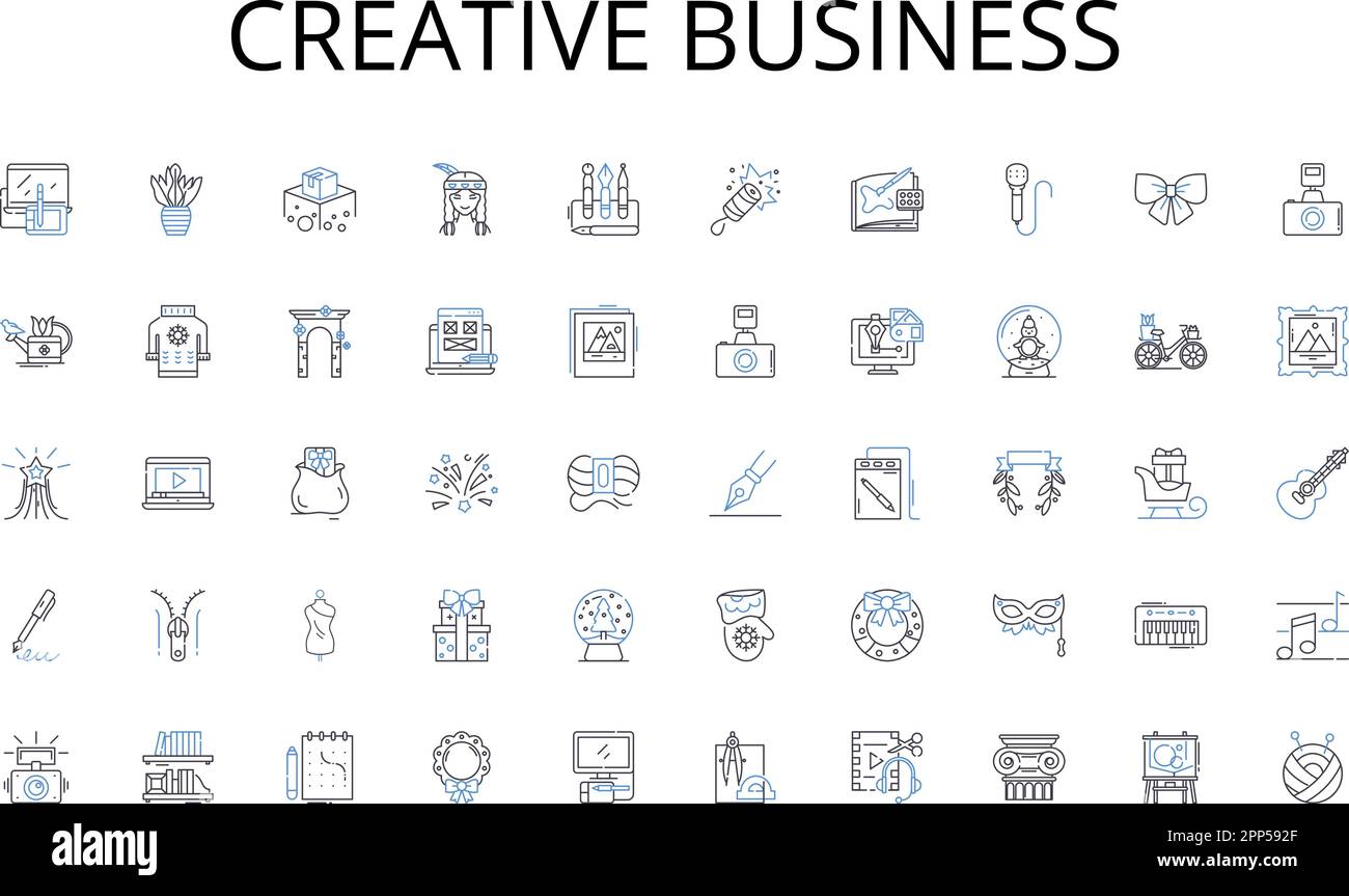 Creative business line icons collection. Workspace, Meeting, Office ...