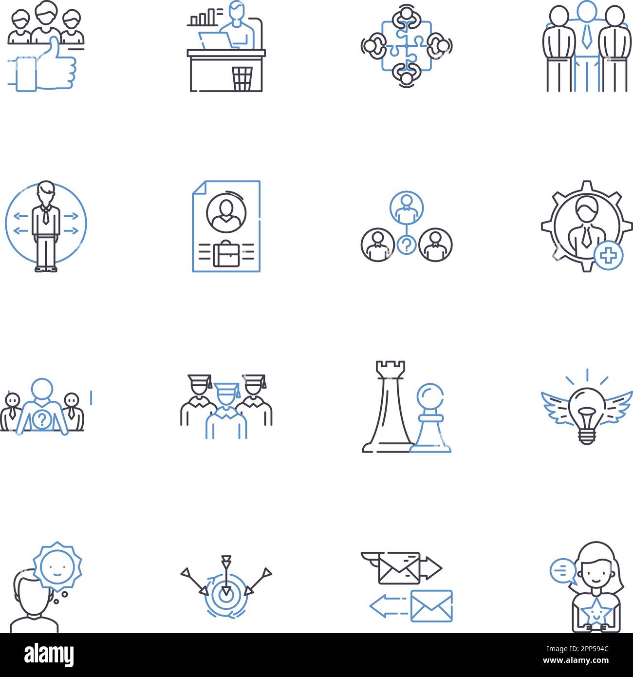 Top executives line icons collection. Leadership, Management, Strategy ...