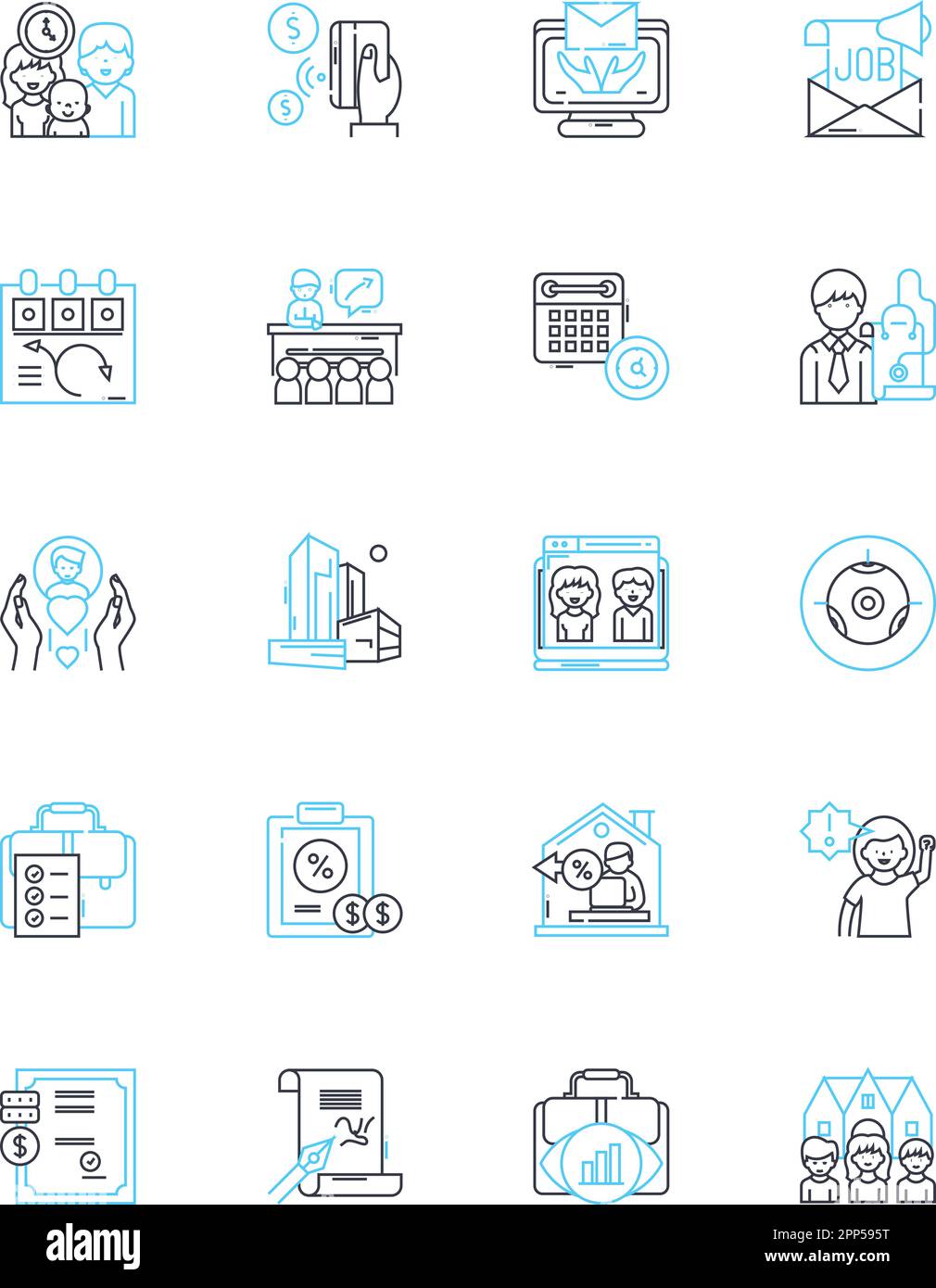 Vocation Career linear icons set. Ambition, Aspiration, Passion ...