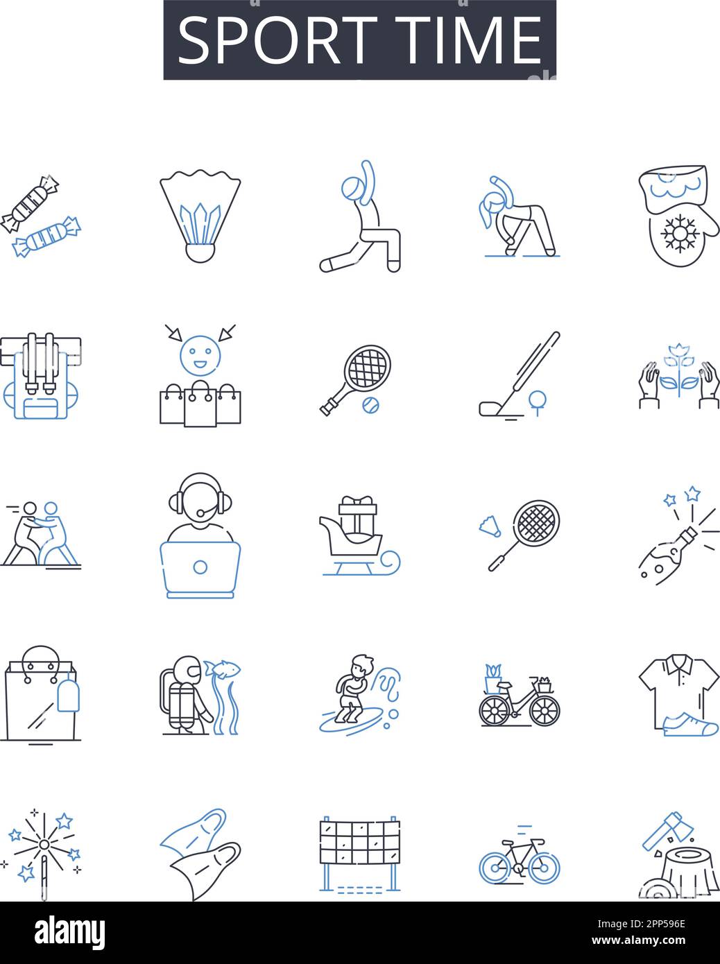 Sport time line icons collection. Pastime, Athleticism, Games ...