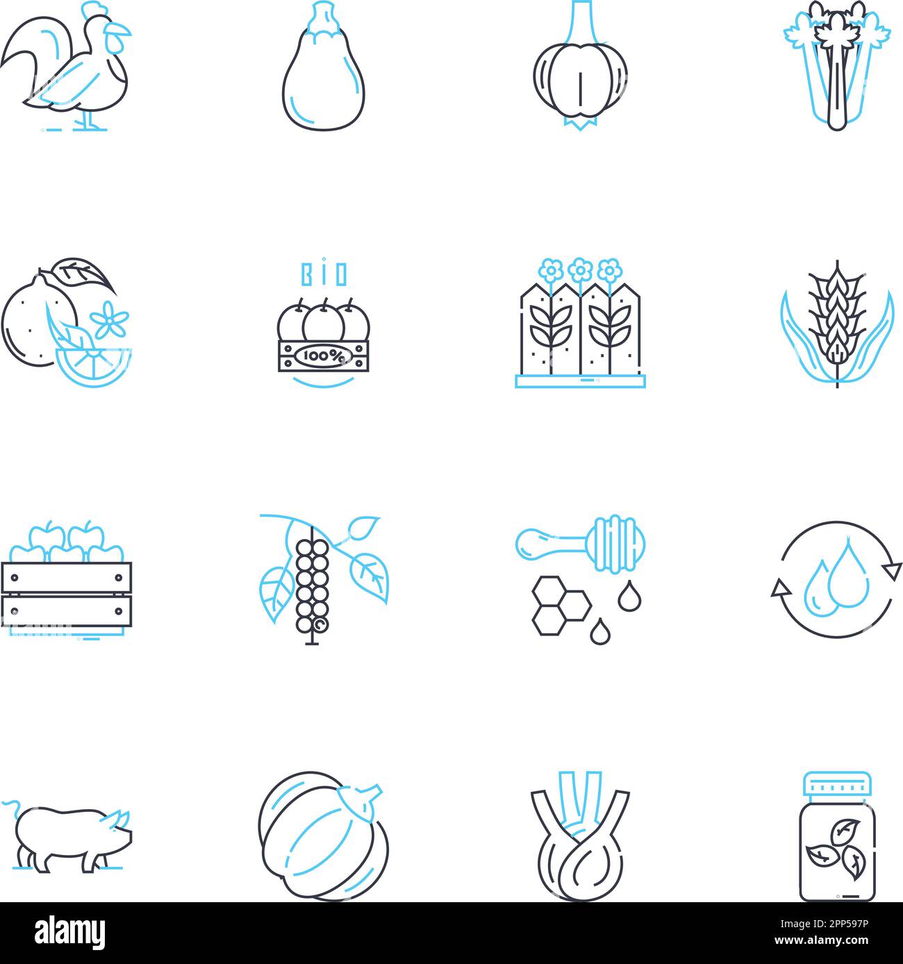 Natural cosmetics linear icons set. Organic, Vegan, Sustainable, Non ...