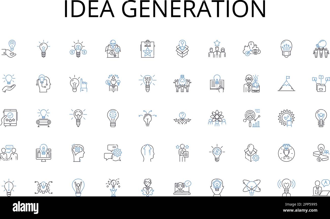 Idea generation line icons collection. Encryption, Firewall, Malware ...