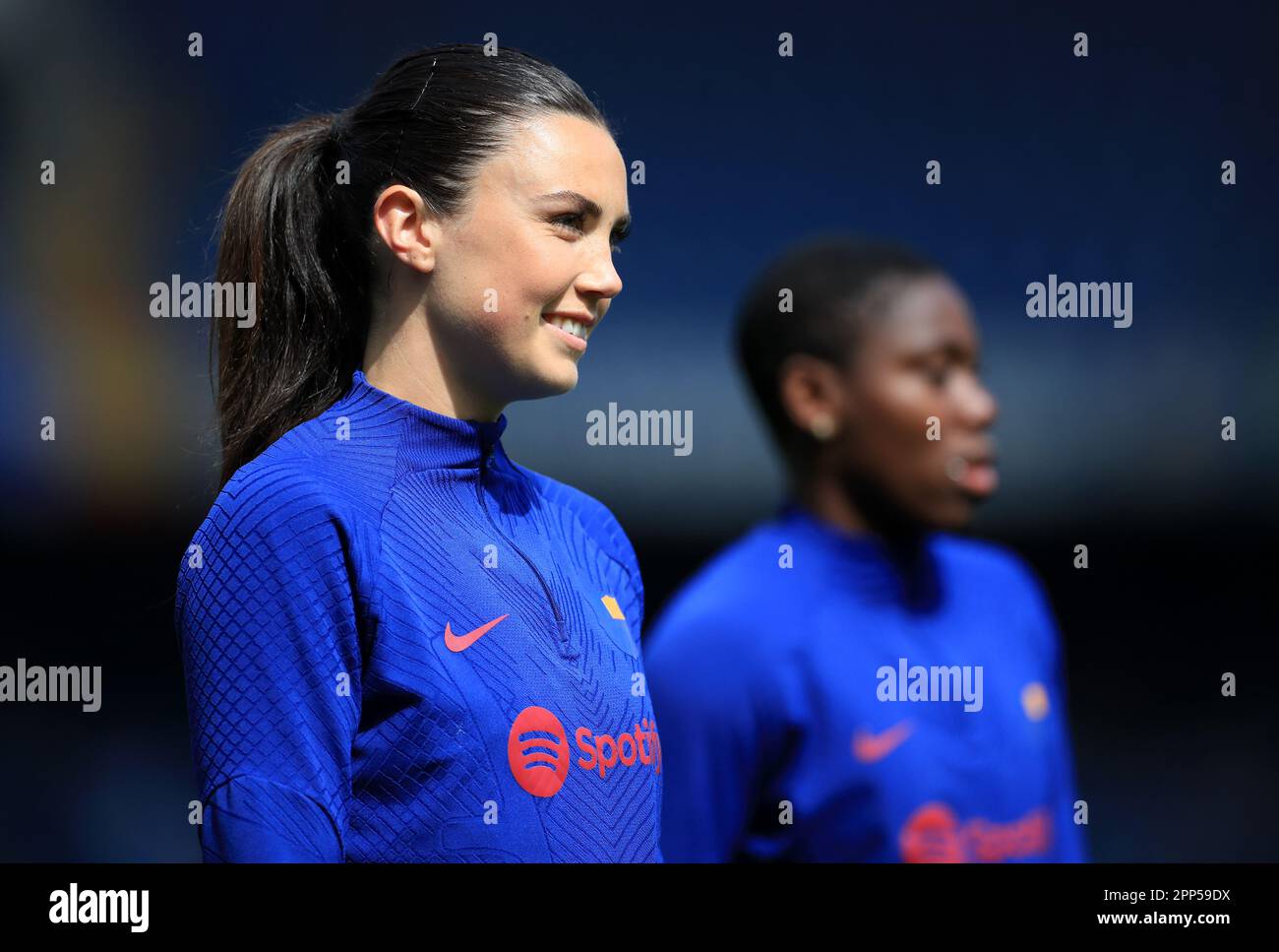 Barcelona's Ingrid Syrstad Engen during warm up ahead of the UEFA Women ...