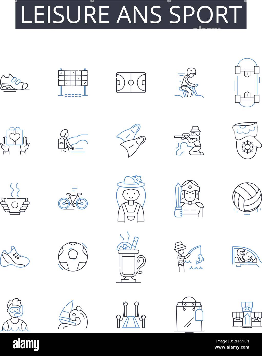 Leisure ans sport line icons collection. Recreation, Activity, Hobby ...