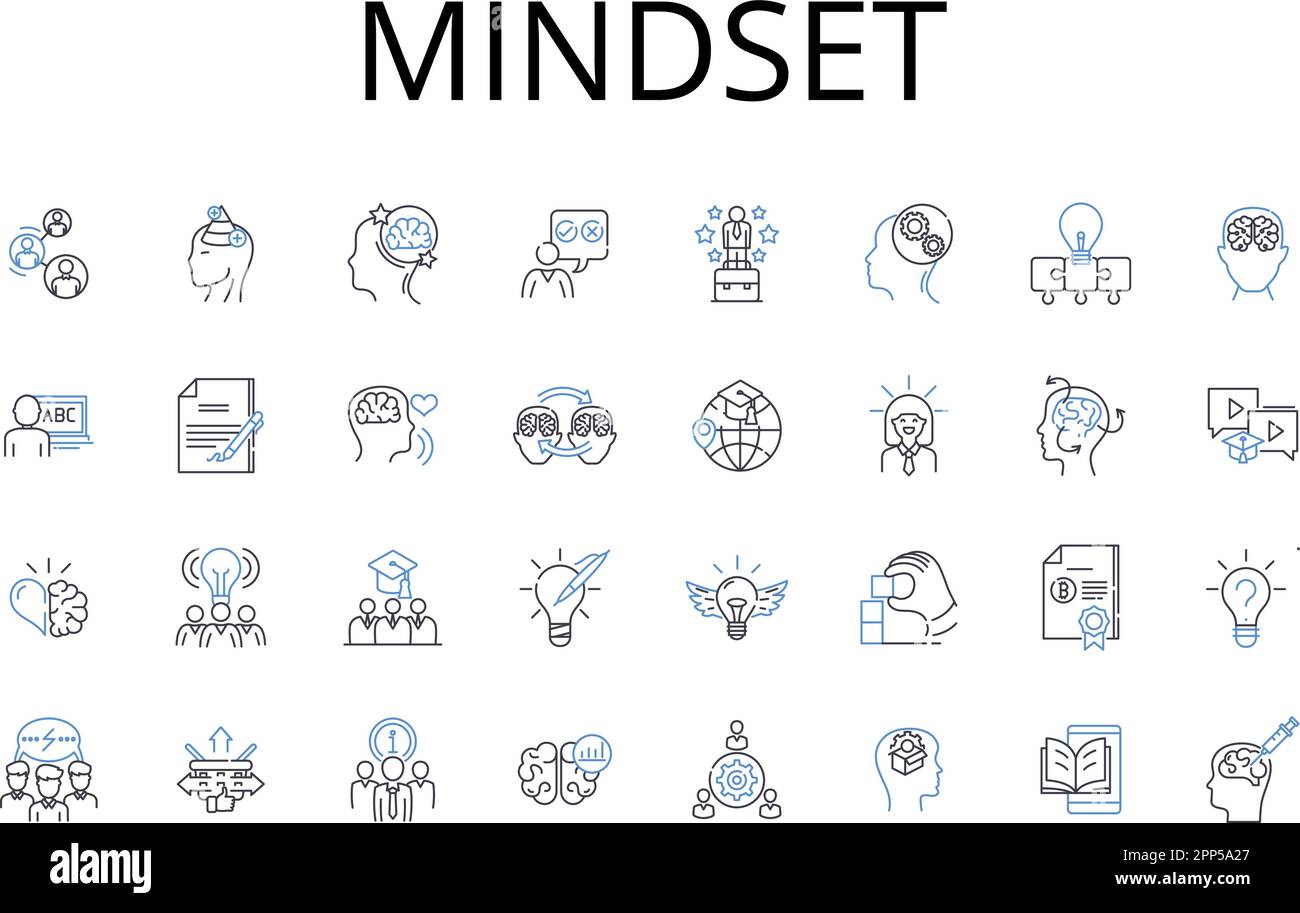 Mindset line icons collection. Attitude, Perspective, Outlook ...