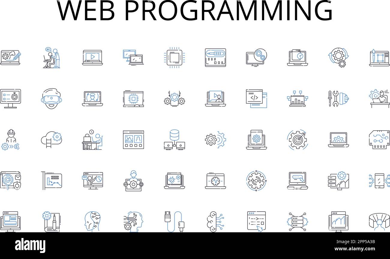 Web Programming Line Icons Collection Welcome Homepage Introduction Landing Entryway