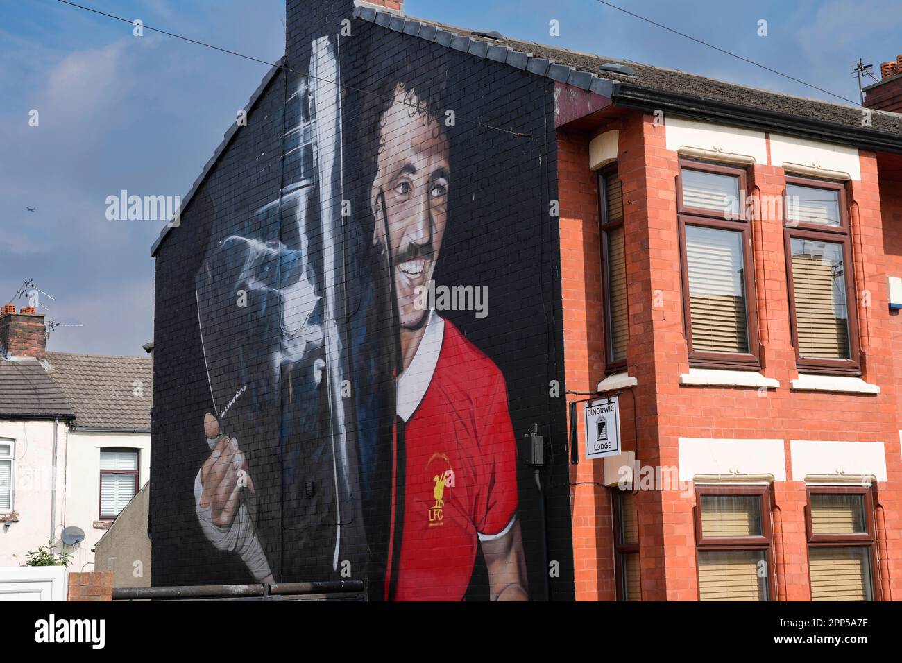 A general view of a mural of former Liverpool player Alan Kennedy ...