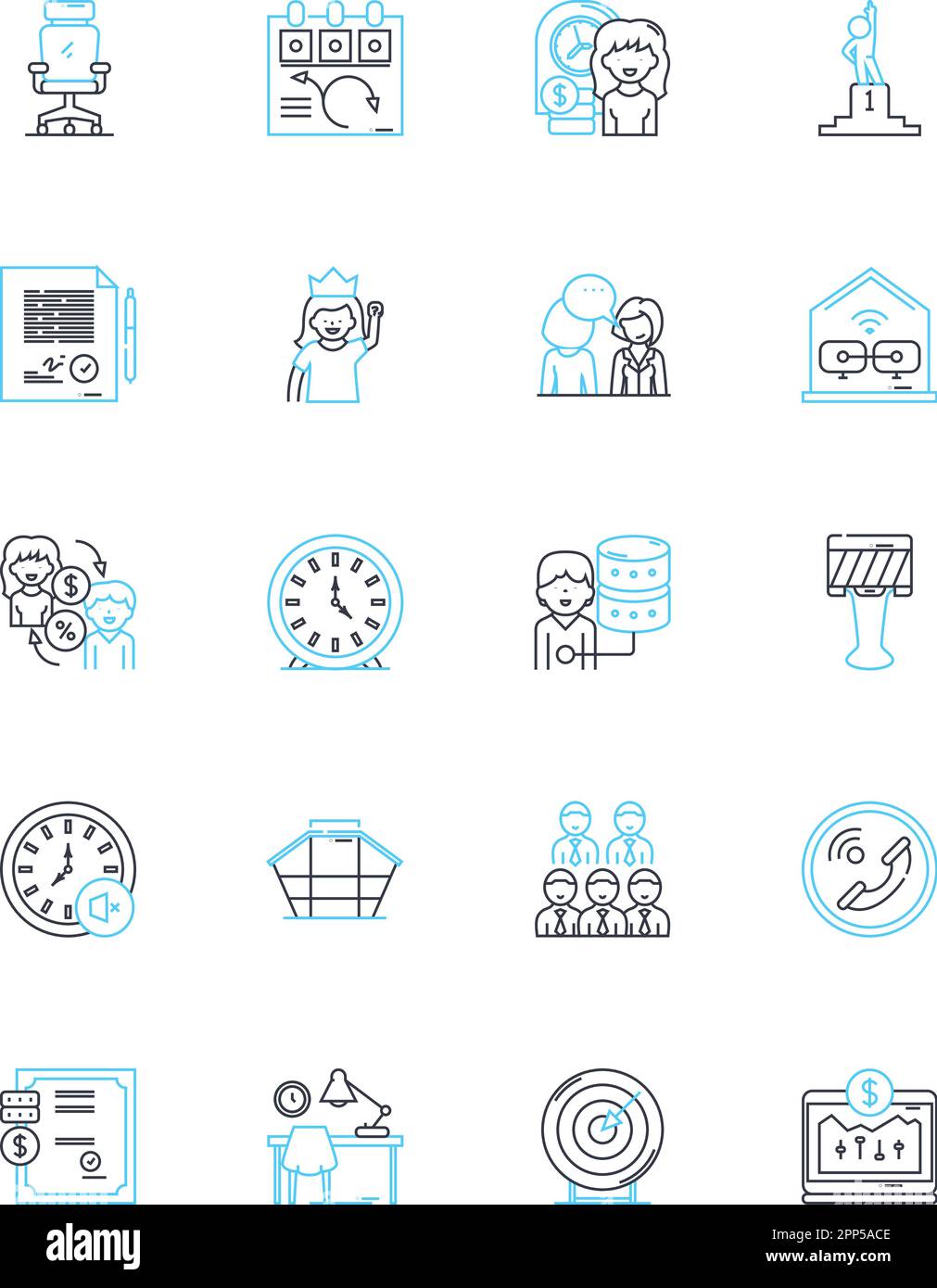 Mobile Banking Linear Icons Set Convenience Accessibility Security