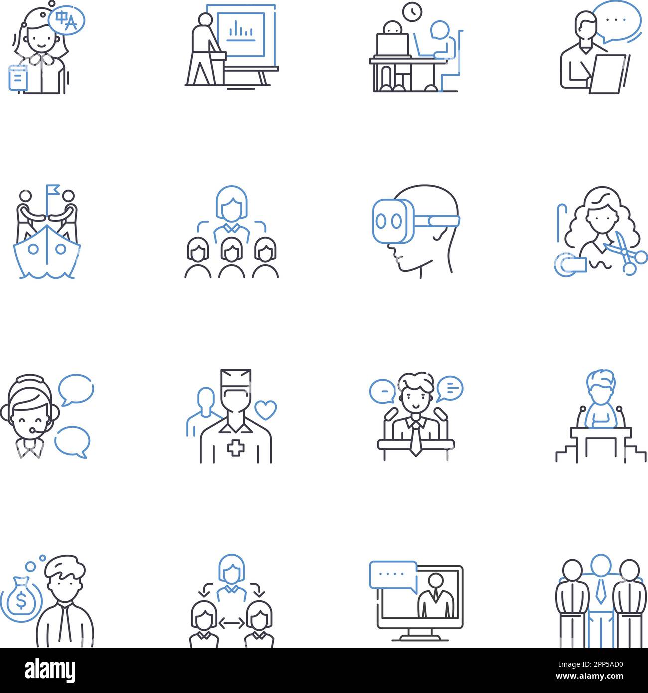 Labor line icons collection. Work, Employment, Occupation, Industry, Career, Job, Trade vector ...
