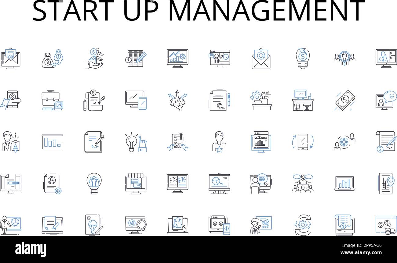Start up management line icons collection. Courageous, Fearlessly ...