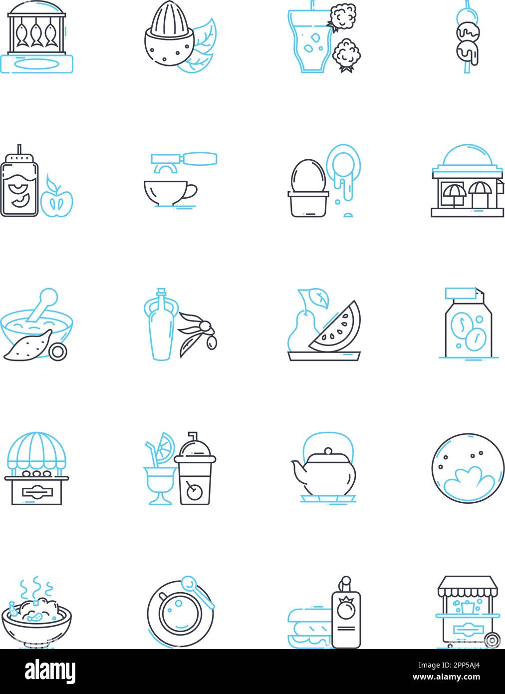 Food innovation linear icons set. Molecular, Sustainability, Fusion ...