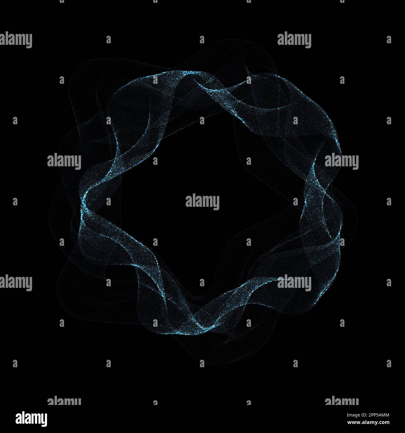 Blue wave pattern. Round wave with glitter. Modern decorative element ...