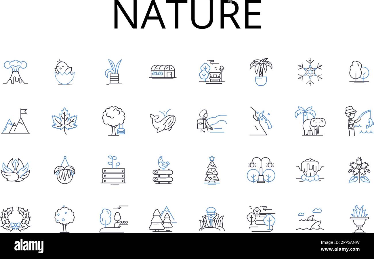 Nature line icons collection. Natural world, Wilderness, Environment ...