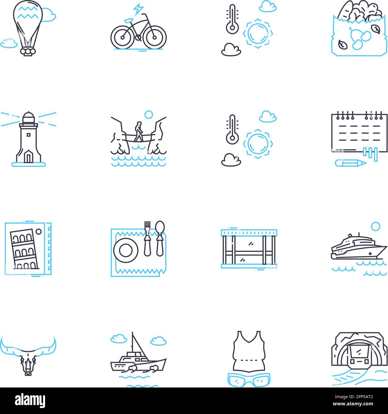 Jungle excursions linear icons set. Adventure, Nature, Wildlife ...