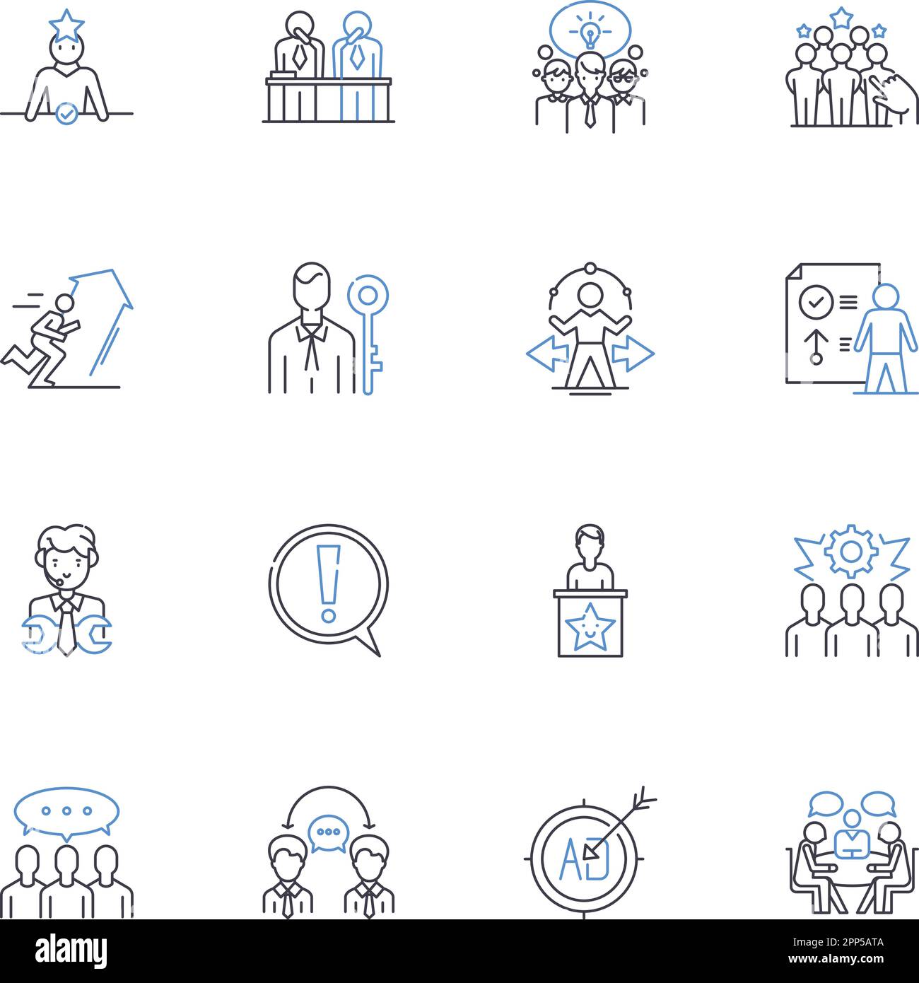 Principal leadership line icons collection. isionary, Communicator ...