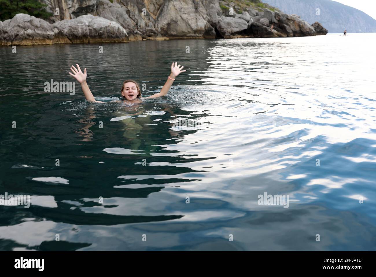 Portrait of woman drowning in Black Sea Stock Photo - Alamy