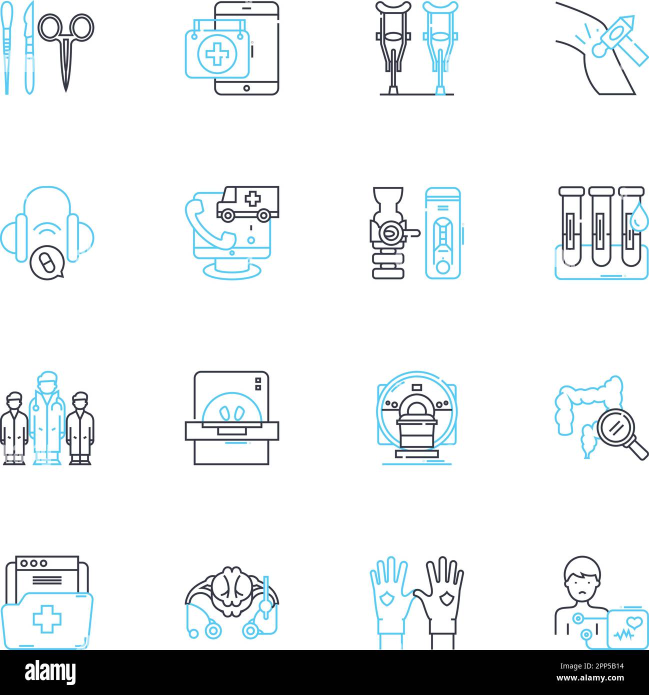 BioTech linear icons set. Genomics, Bioreactors, Proteomics, Gene ...