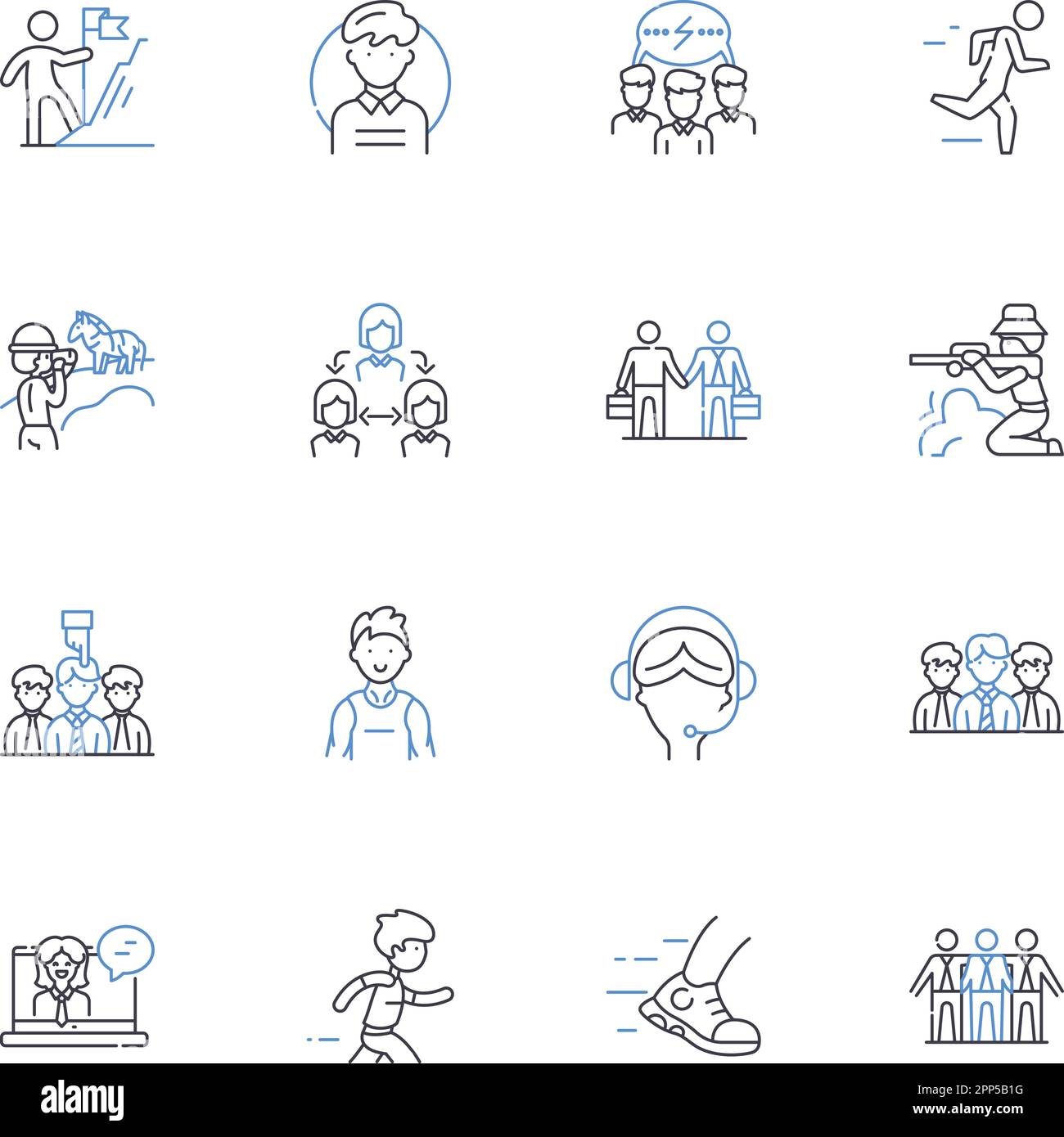 Growing cohort line icons collection. Expansion, Increase, Augmentation ...