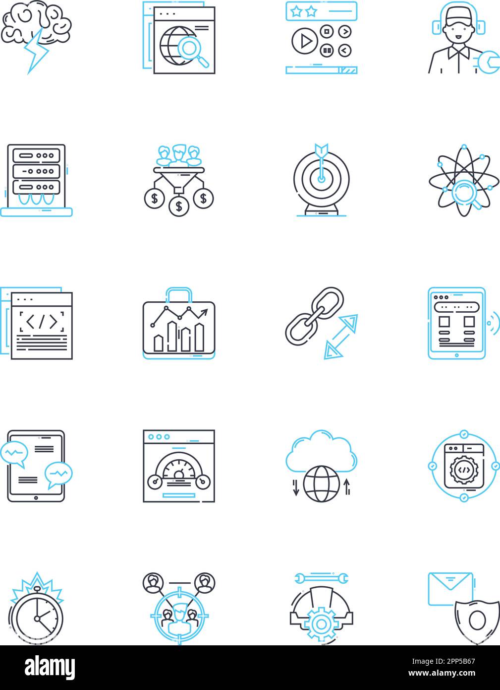 Social partners linear icons set. Collaboration, Alliance, Coopetition ...