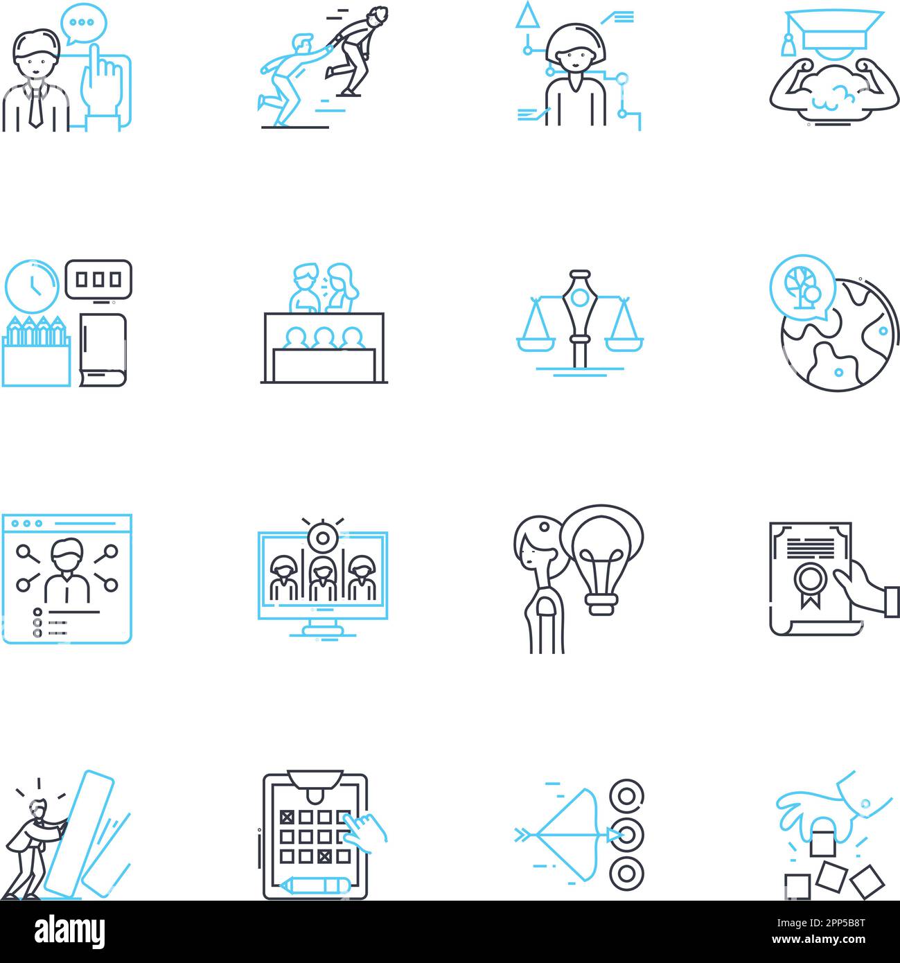Interactive teaching linear icons set. Engaging, Innovative, Responsive ...