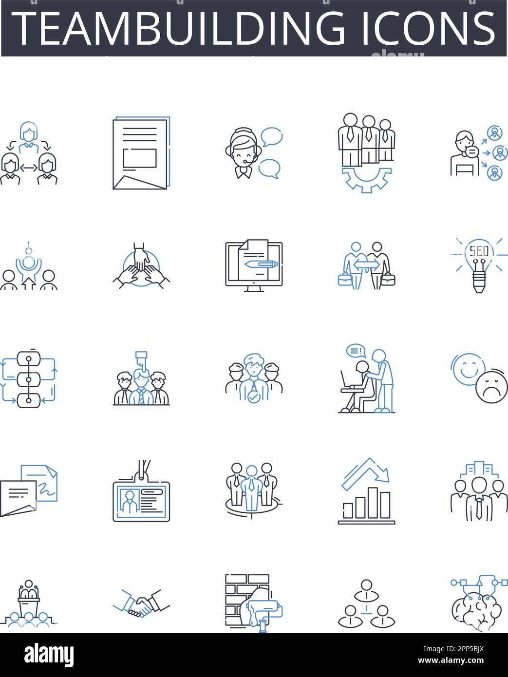 Teambuilding icons line icons collection. Leadership symbols ... Teambuilding icons line icons collection. Leadership symbols ...