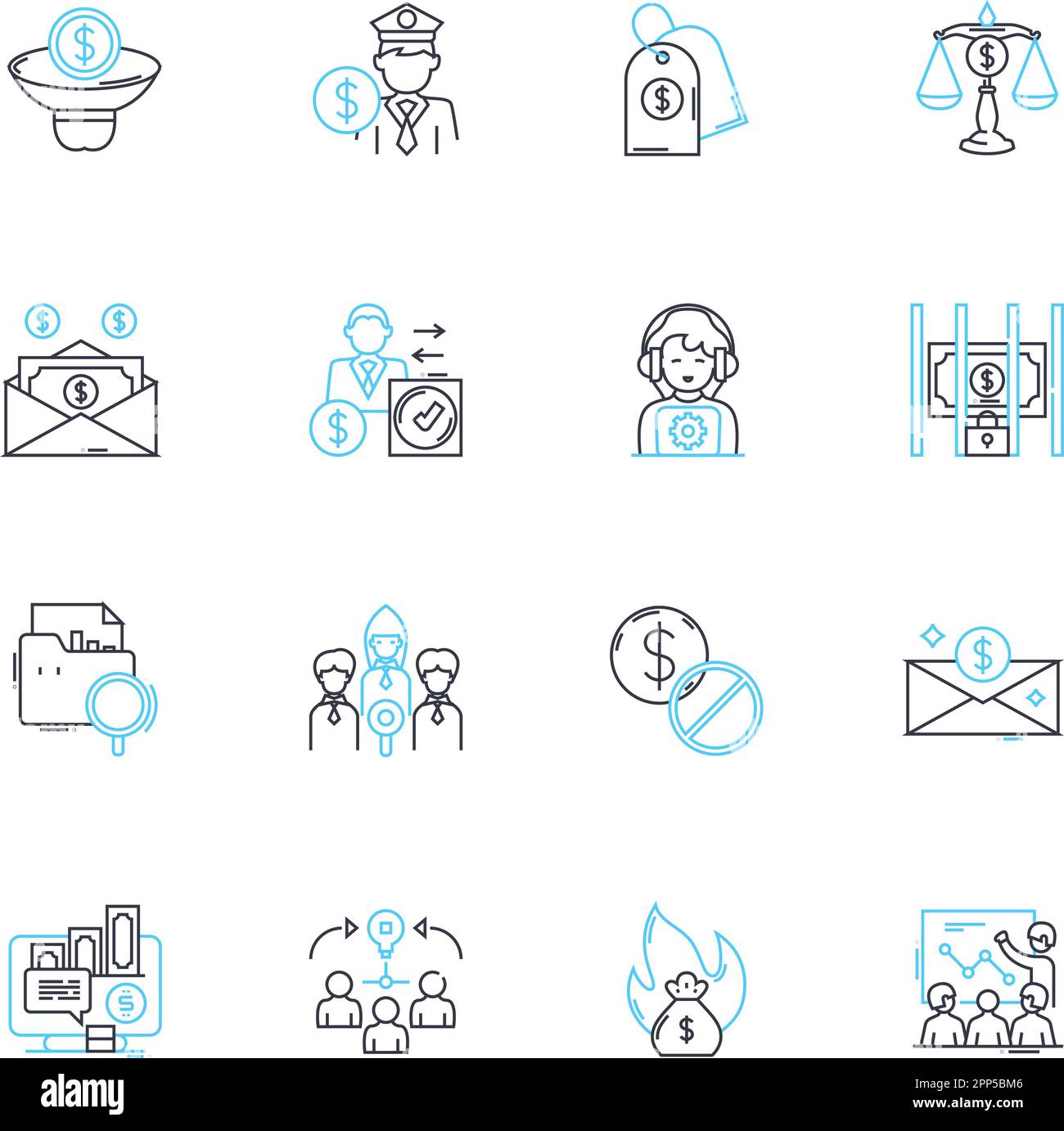 Marketing promotion linear icons set. Advertising, Branding, Campaign ...