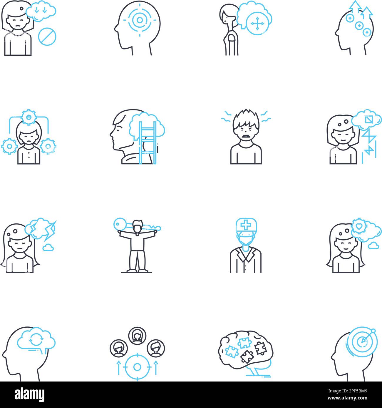 Mental Capacity Linear Icons Set Cognition Intelligence Ability