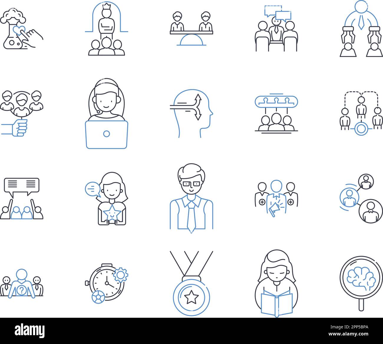 Management training line icons collection. Leadership, Strategy ...