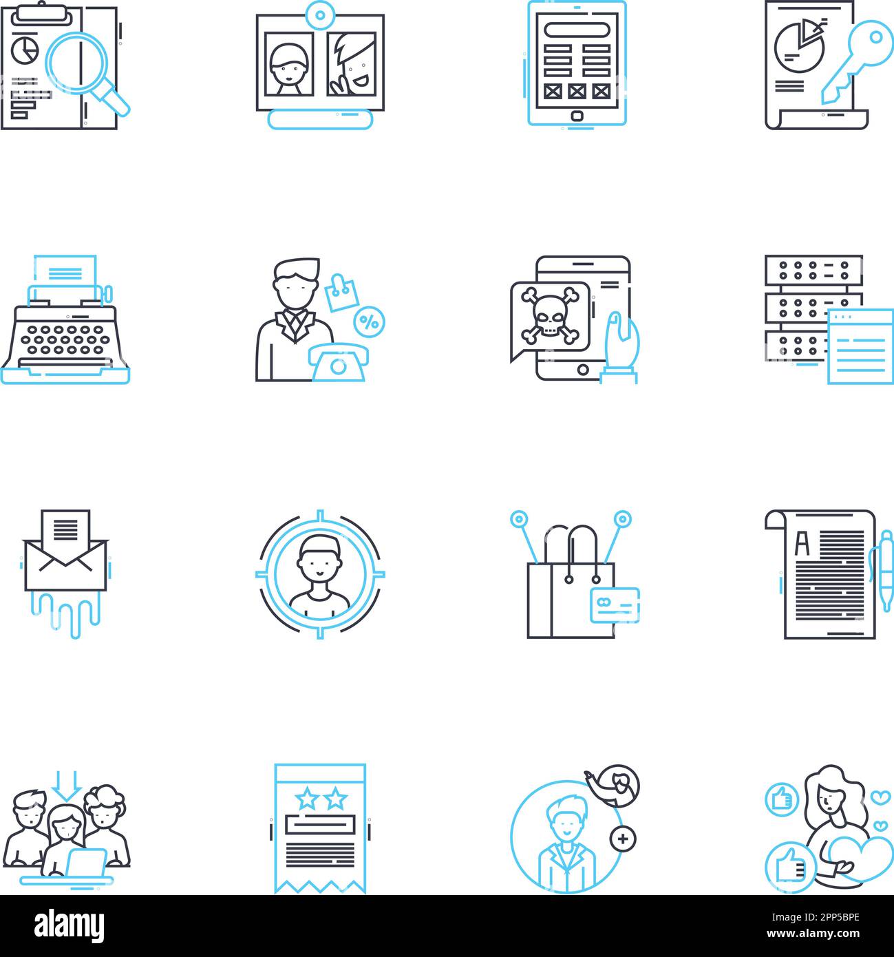 Resource Strategy Linear Icons Set Alignment Agility Allocation