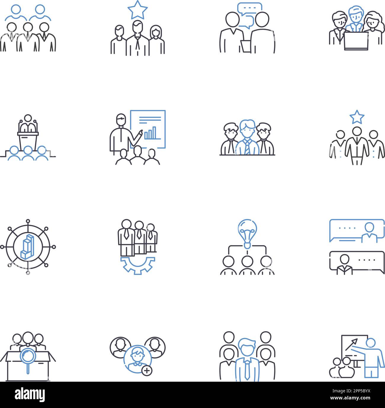 Collective Enterprise Line Icons Collection Collaboration Cohesiveness Unity Cooperation