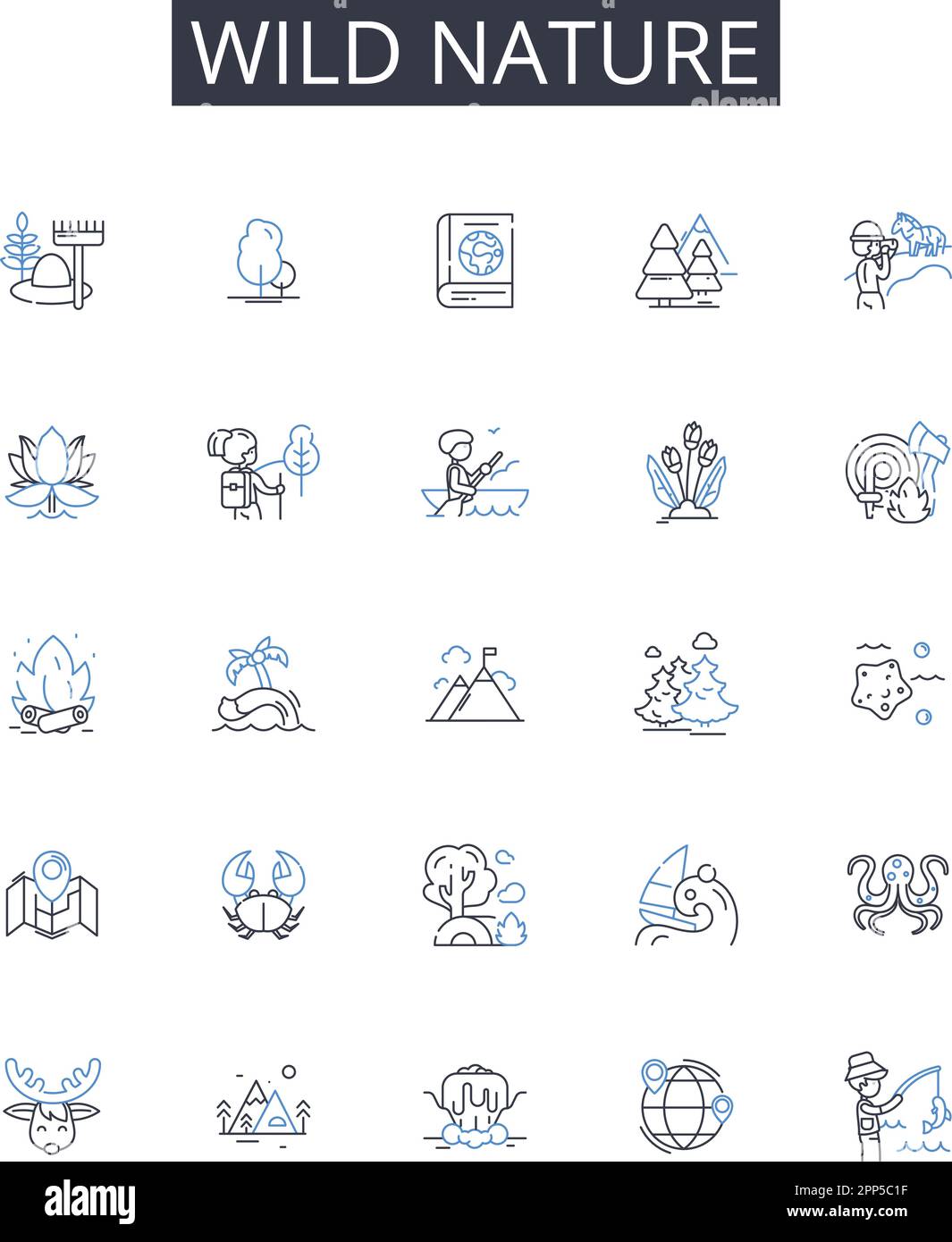 Wild nature line icons collection. Ownership, Dependability ... Wild nature line icons collection. Ownership, Dependability ...