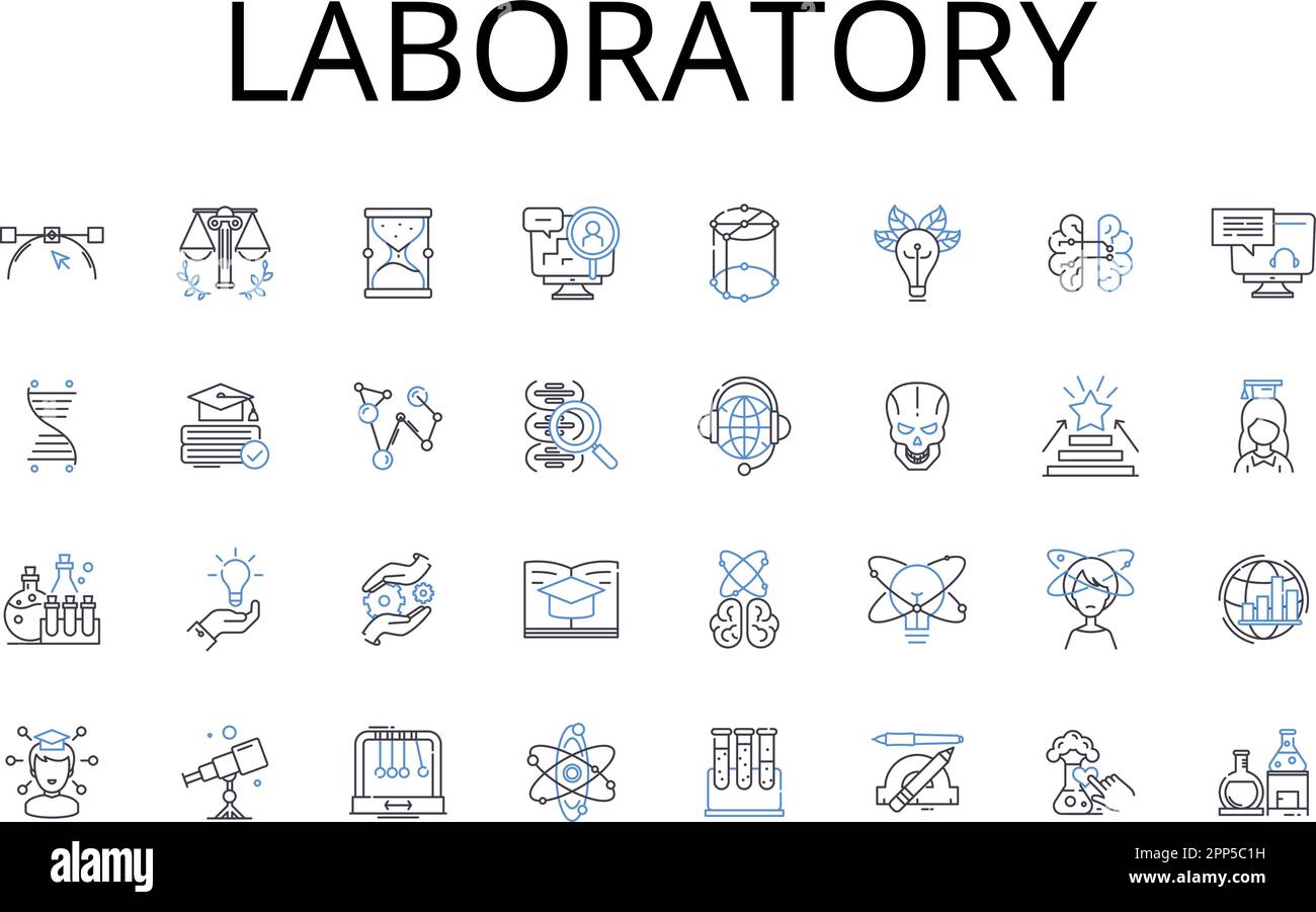 Laboratory line icons collection. Workshop, Studio, Classroom, Office ...