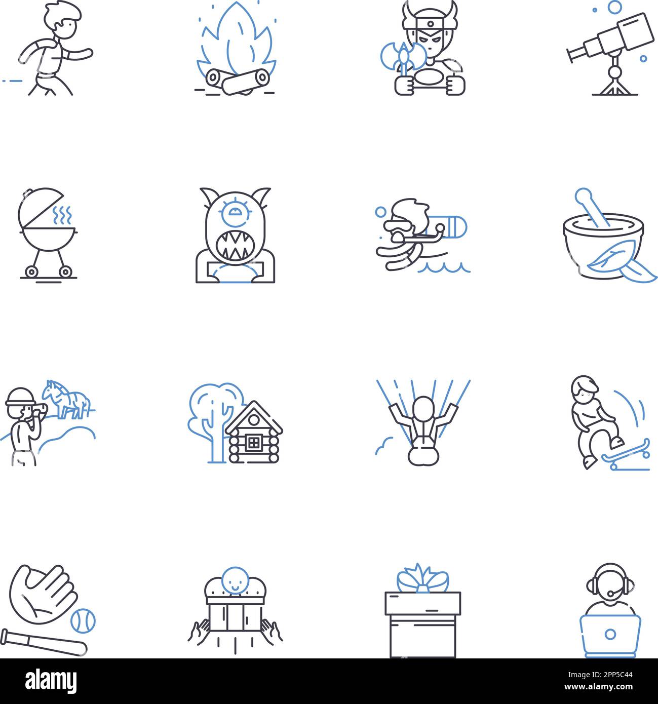 Being aware line icons collection. Alertness, Vigilance, Cognizance ...