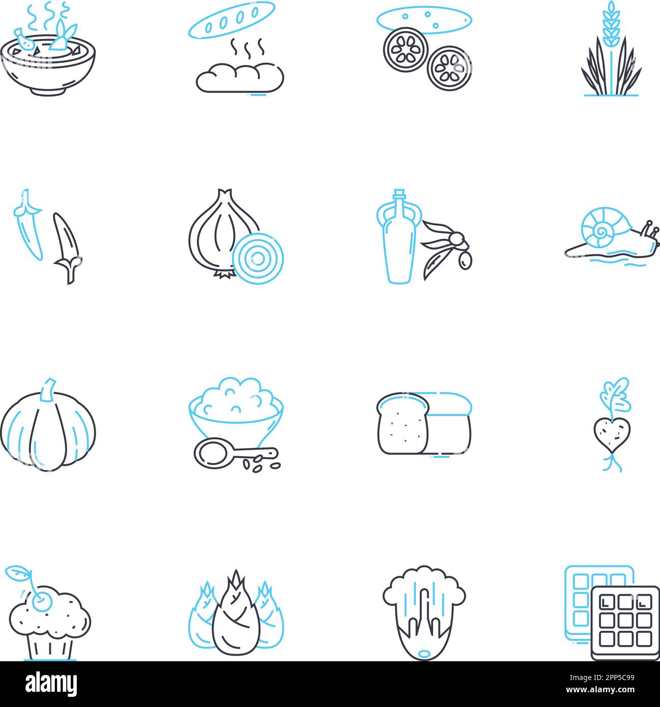 Dining industry linear icons set. Restaurants, Cuisine, Food ...
